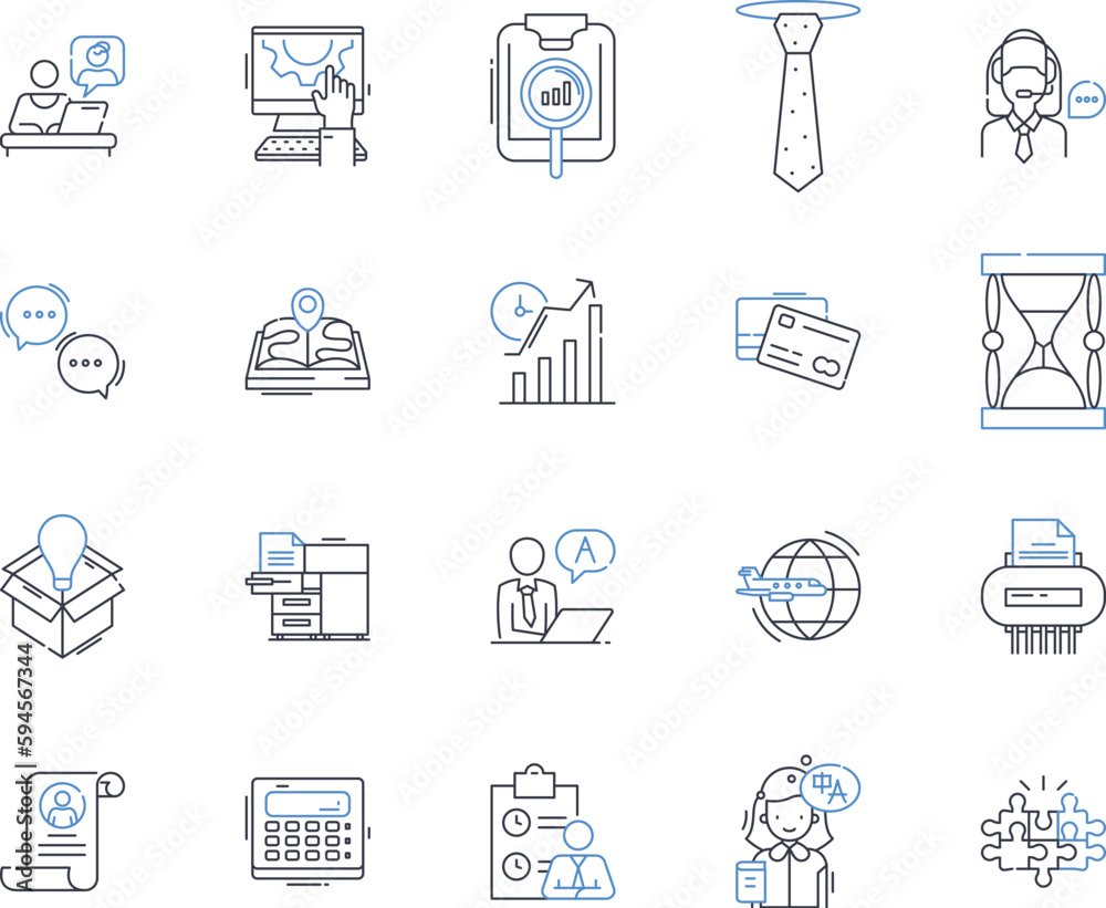 Monopoly oligopoly line icons collection. onopoly, Domination, Control ...