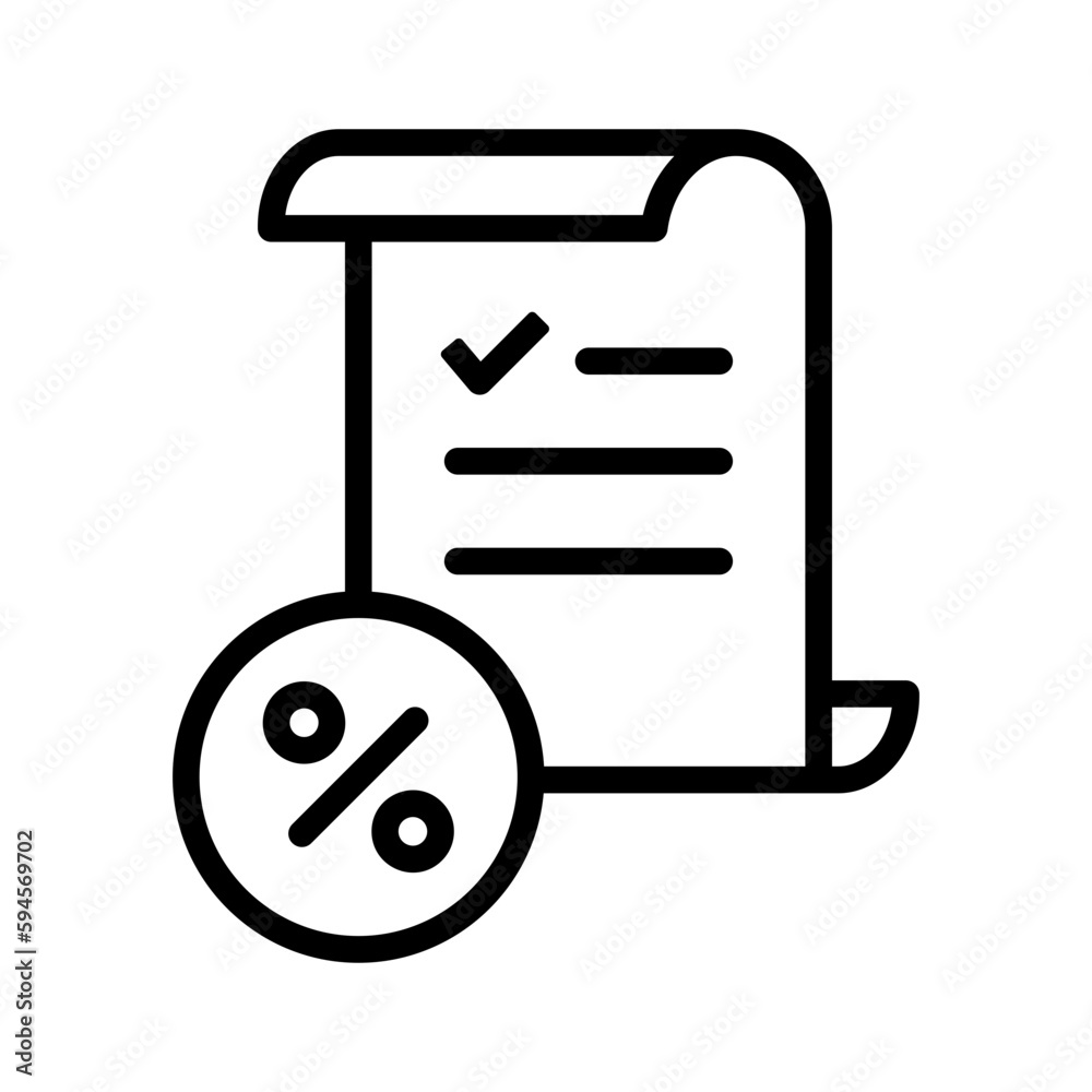 Tax outline icon for law, percentage, percent, document, file, taxation ...