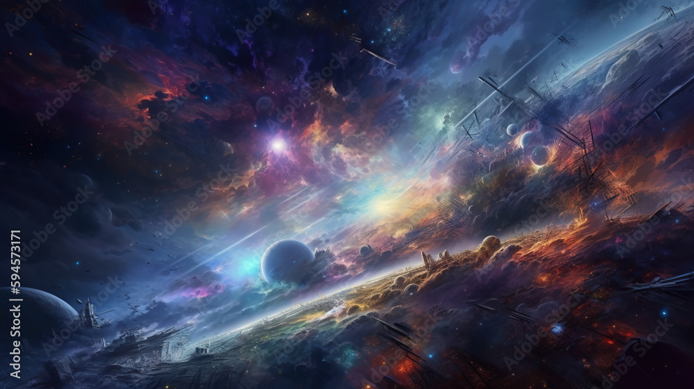 Planets in the Space Universe,created with Generative AI tecnology ...