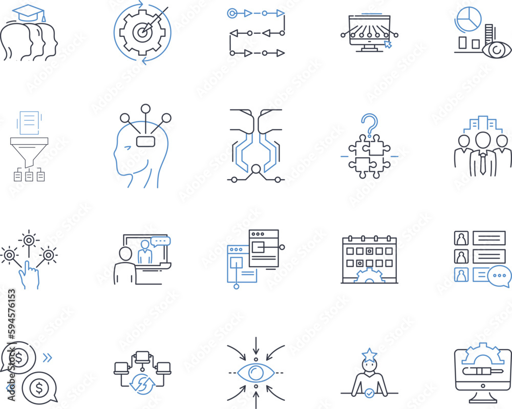 Inner journey line icons collection. Self-discovery, Enlightenment ...