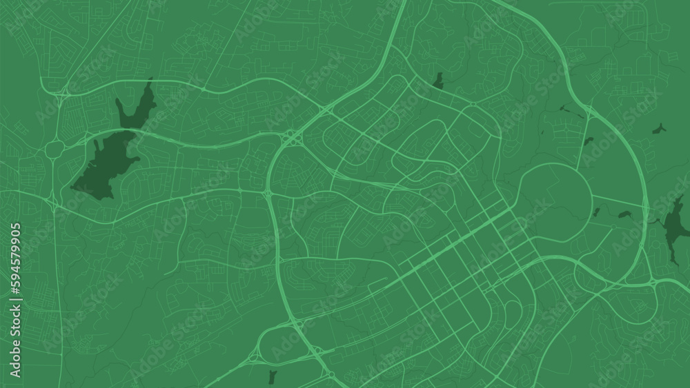 Background Abuja map, Nigeria, green city poster. Vector map with roads ...