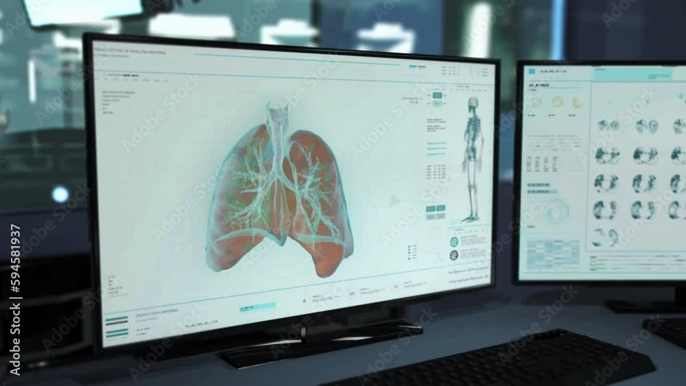 Medical X-ray Examination Of Patients Lung Organ In A Modern Lab ...
