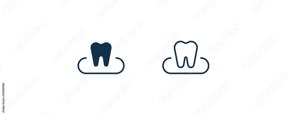 occlusal icon. Outline and filled occlusal icon from dental health ...