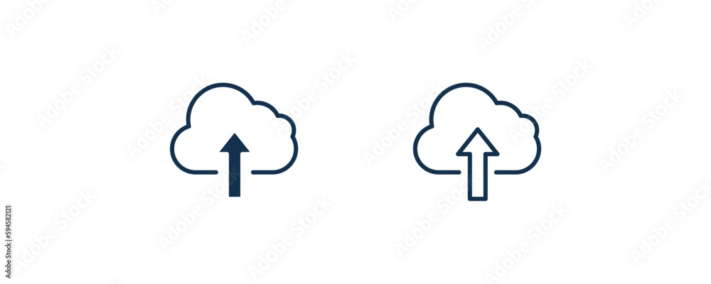 cloud upload icon. Outline and filled cloud upload icon from user interface collection. Line and ...