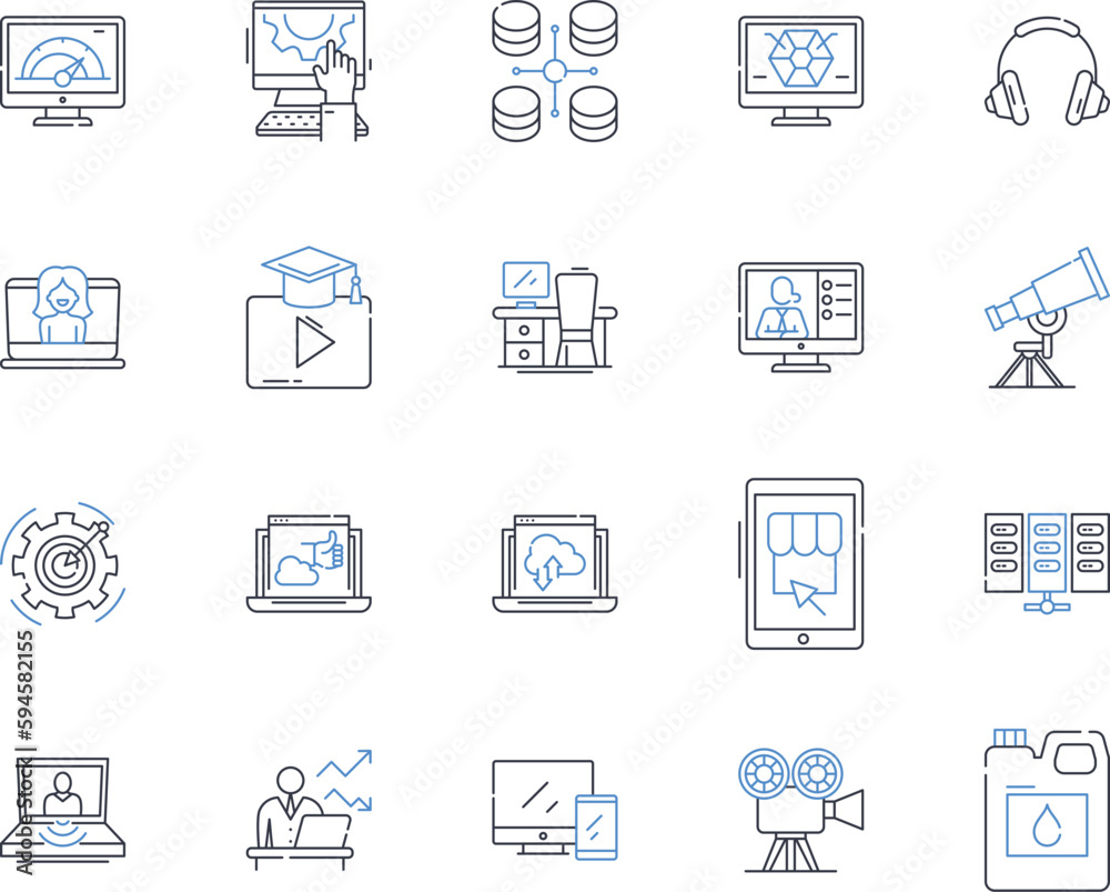 Systems Line Icons Collection Complexity Integration Automation Efficiency Interoperability