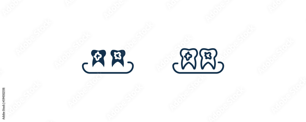 plaque icon. Outline and filled plaque icon from dental health ...