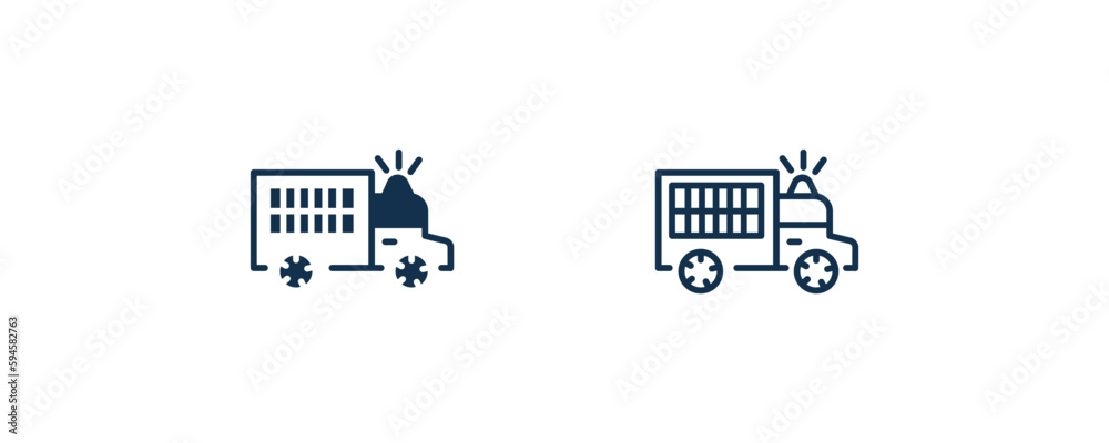 prison bus icon. Outline and filled prison bus icon from transportation ...
