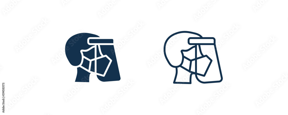 face shield icon. Outline and filled face shield icon from technology ...