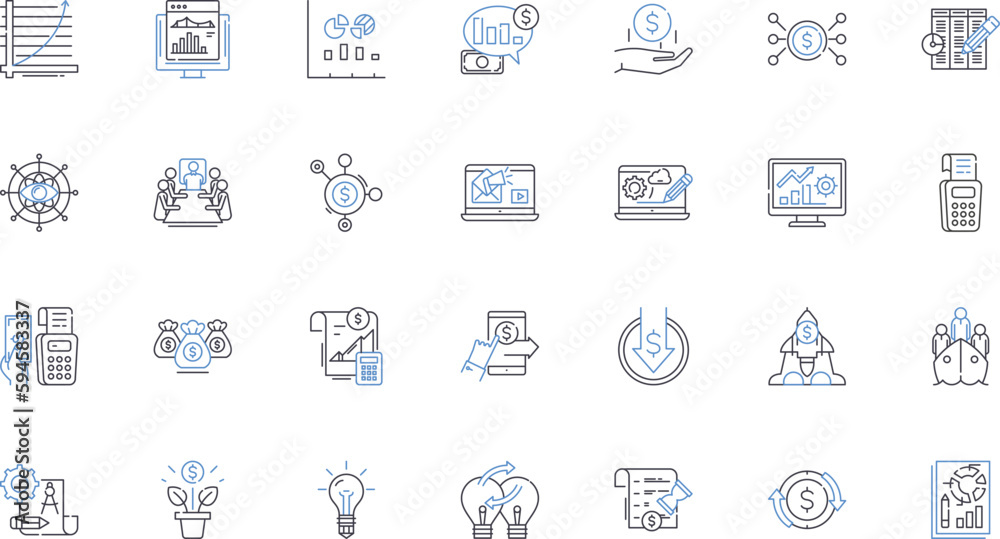 Market rating line icons collection. Evaluation, Score, Ranking ...