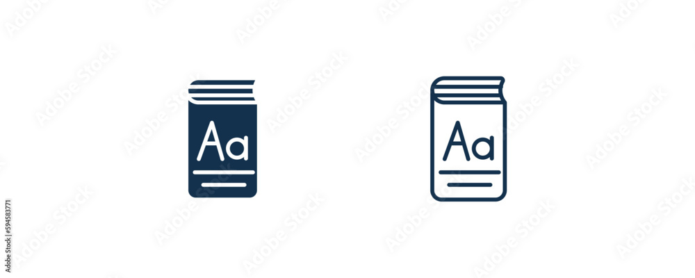 vocabulary icon. Outline and filled vocabulary icon from distance ...