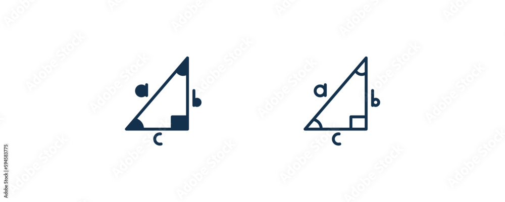trigonometry icon. Outline and filled trigonometry icon from distance ...