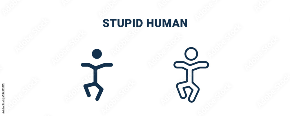 stupid human icon. Outline and filled stupid human icon from feeling ...