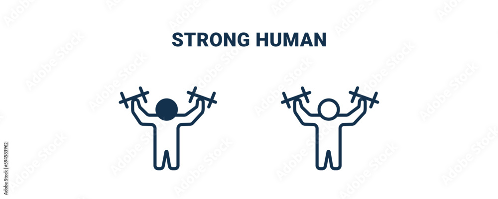 strong human icon. Outline and filled strong human icon from feeling ...