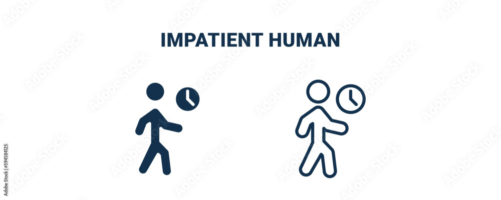 impatient human icon. Outline and filled impatient human icon from ...