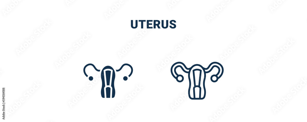 uterus icon. Outline and filled uterus icon from medical collection ...