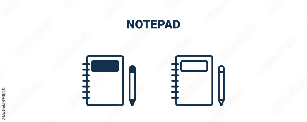 notepad icon. Outline and filled notepad icon from medical collection ...