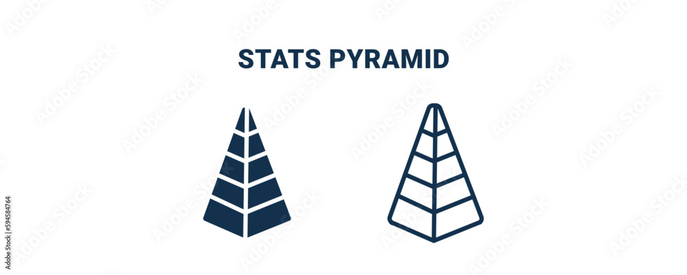 stats pyramid icon. Outline and vector stats pyramid icon from business ...