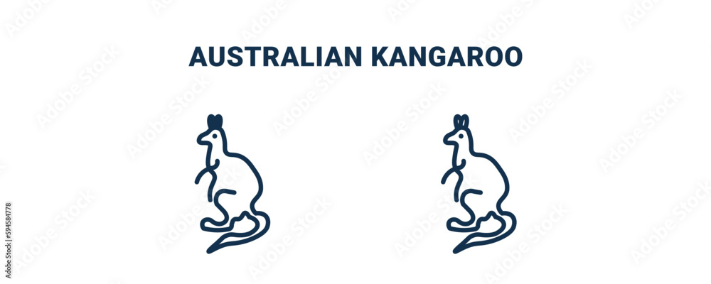 australian kangaroo icon. Outline and filled australian kangaroo icon ...