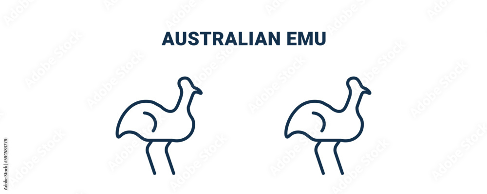 australian emu icon. Outline and filled australian emu icon from ...