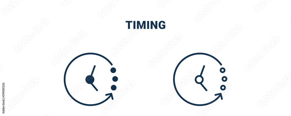 timing icon. Outline and filled timing icon from Human Resources ...