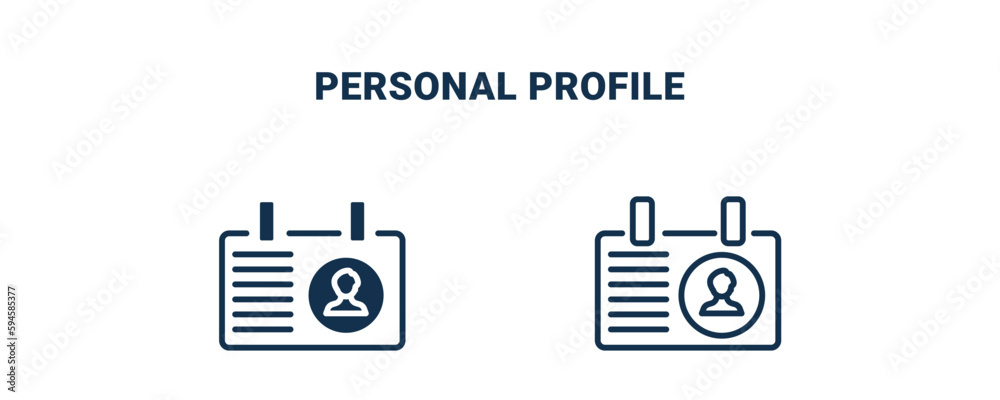 personal profile icon. Outline and filled personal profile icon from ...