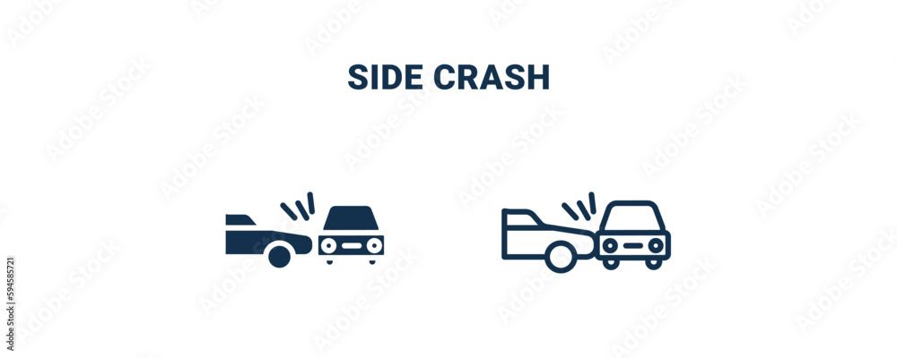 Side Crash Icon Outline And Filled Side Crash Icon From Insurance And Coverage Collection Line