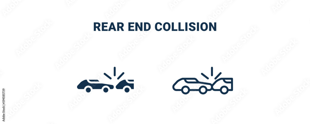 rear end collision icon. Outline and filled rear end collision icon ...