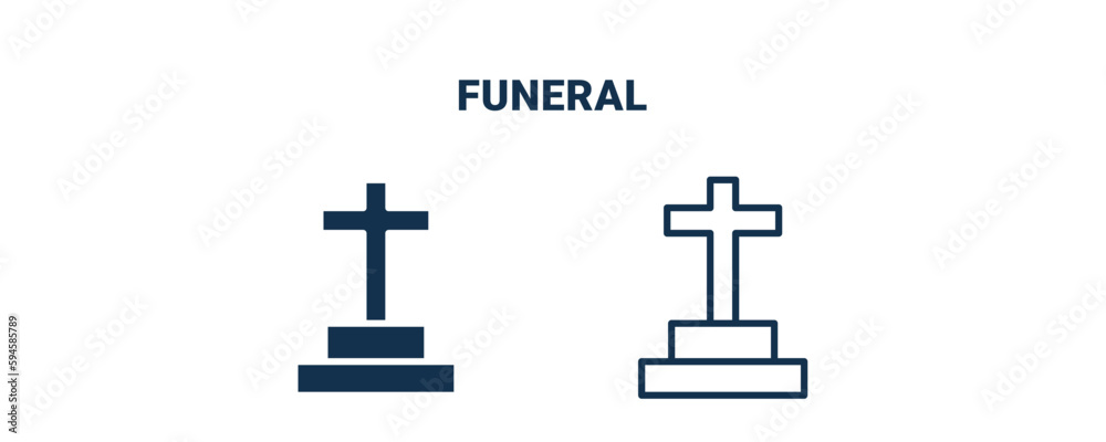 funeral icon. Outline and filled funeral icon from Insurance and ...