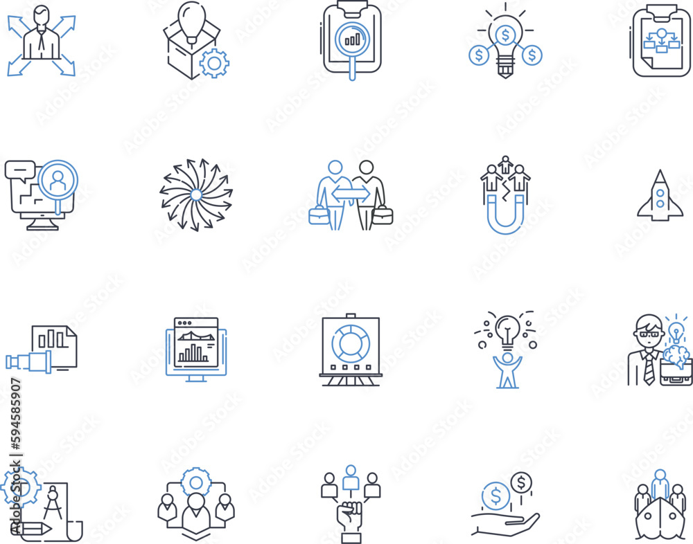 Performance optimization line icons collection. Efficiency, Speed, Productivity, Enhance ...