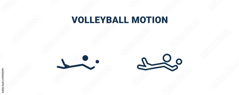 volleyball motion icon. Outline and filled volleyball motion icon from ...