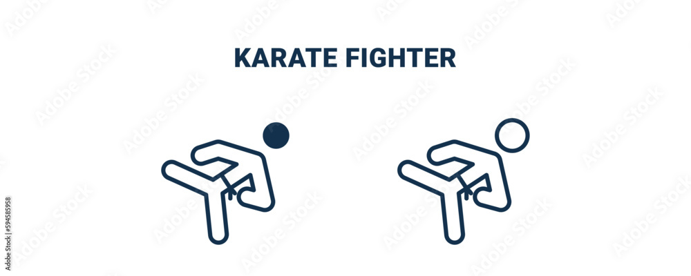 karate fighter icon. Outline and filled karate fighter icon from sport ...