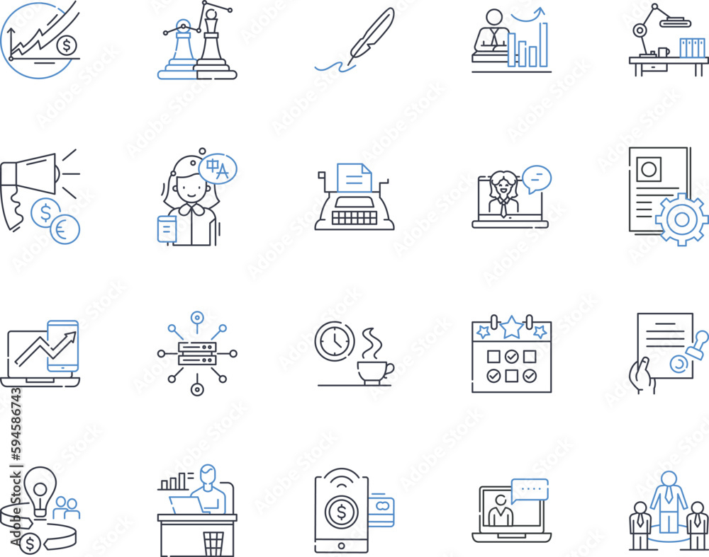 Collection debut line icons collection. Launch, Unveiling, Premiere ...