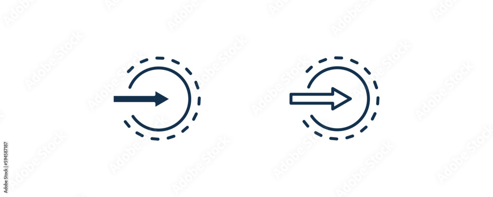 Vecteur Stock log in icon. Outline and filled log in icon from ...