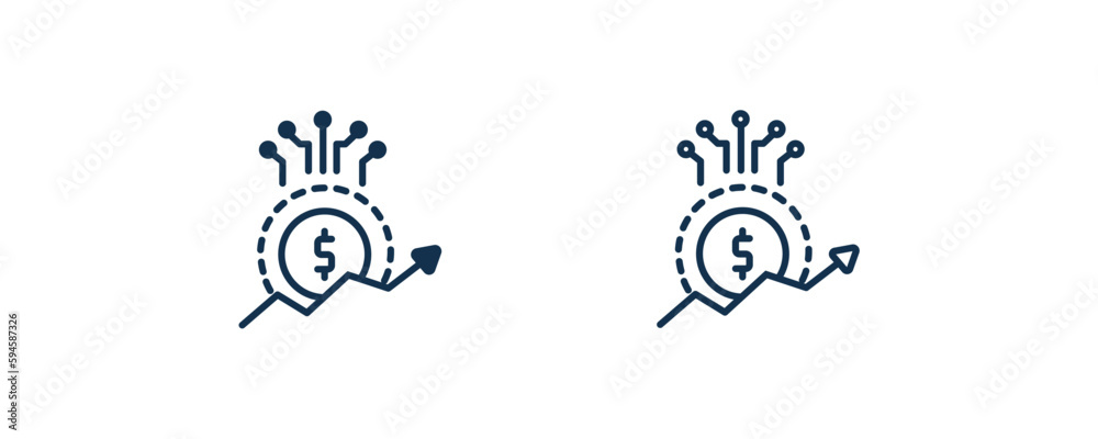 value icon. Outline and filled value icon from artificial intellegence ...