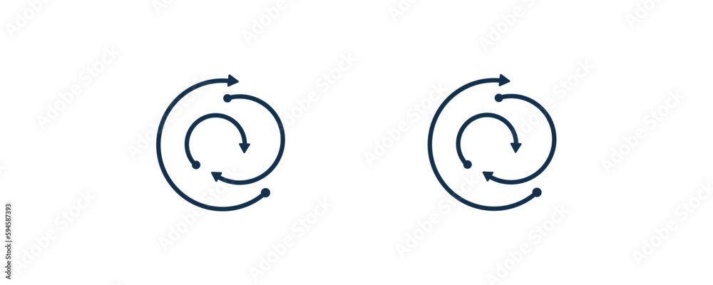 rotation icon. Outline and filled rotation icon from artificial ...
