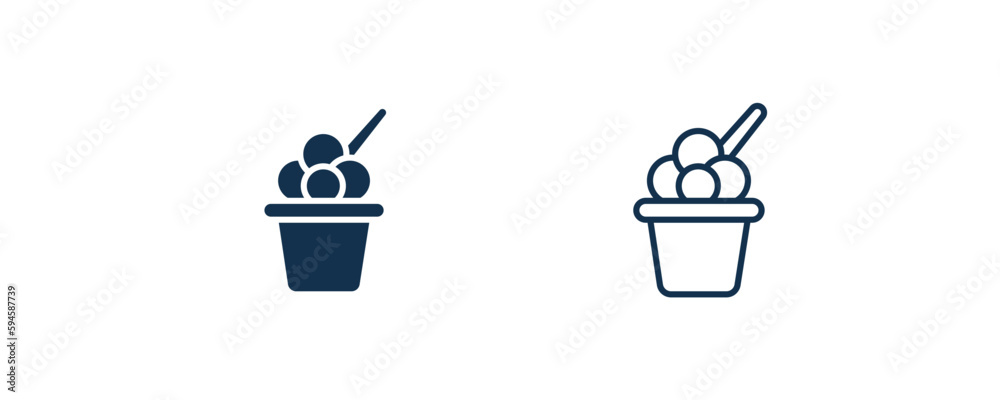 ice cream cup icon. Outline and filled ice cream cup icon from ...