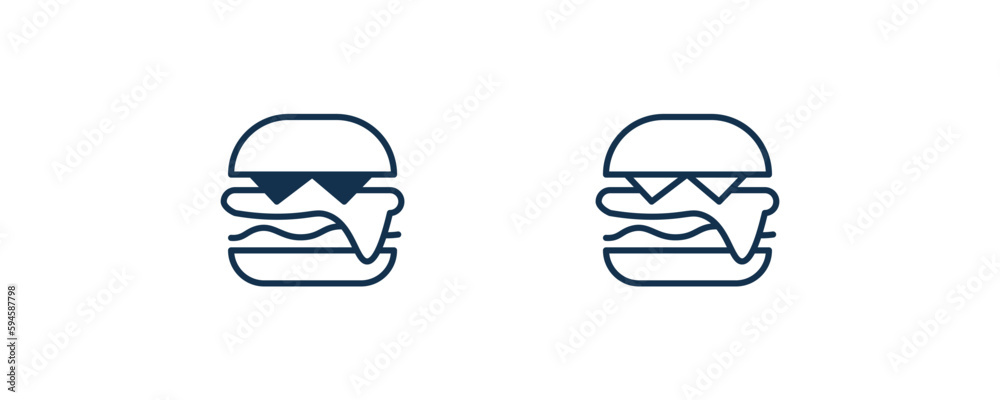 complete hamburger icon. Outline and filled complete hamburger icon ...