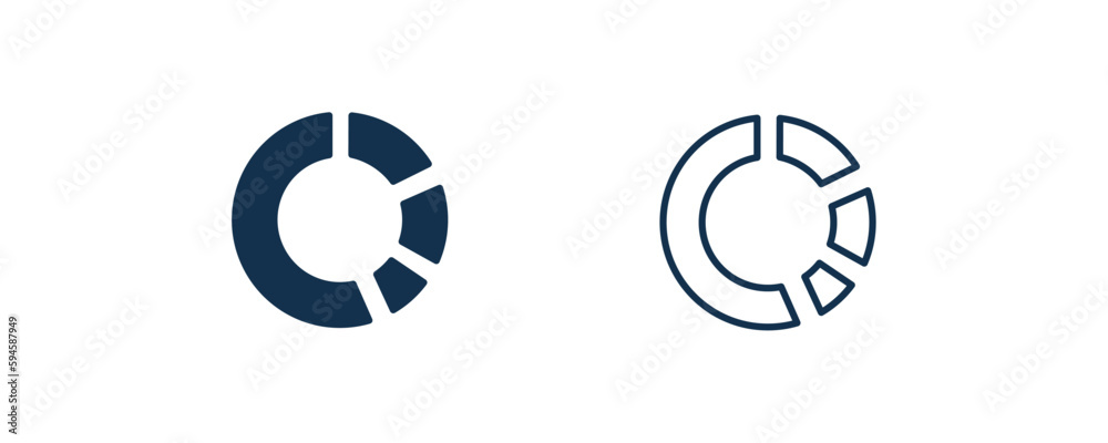 Pie Chart Statistics Icon Outline And Filled Pie Chart Statistics Icon From Business Collection