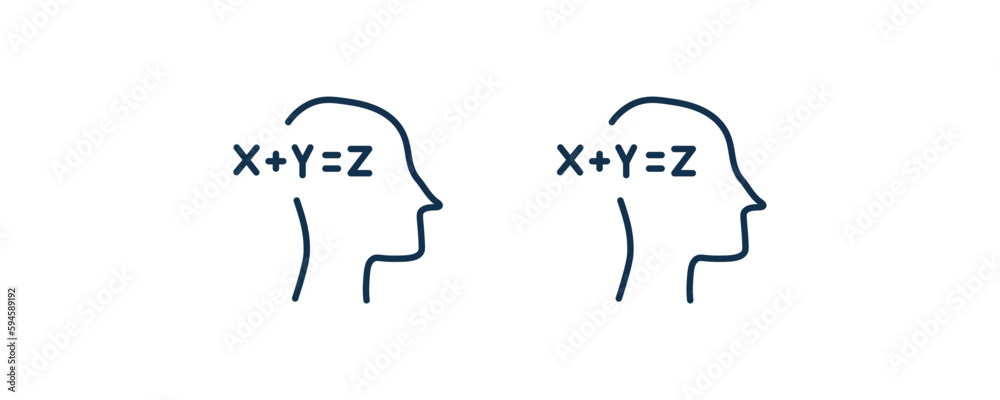 equation icon. Outline and filled equation, geography icon from ...