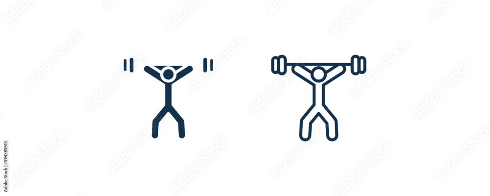 weightlifting icon. Outline and filled weightlifting icon from health ...
