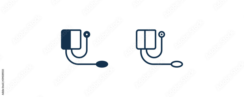 blood pressure gauge icon. Outline and filled blood pressure gauge icon ...
