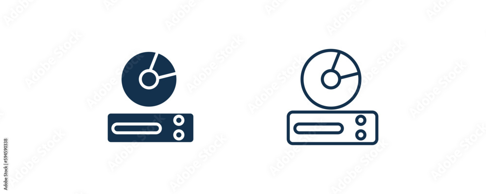 cd room icon. Outline and filled cd room icon from hardware and ...