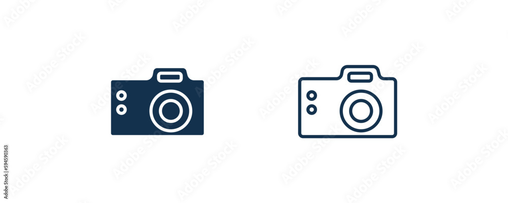 Vecteur Stock big camera icon. Outline and filled big camera icon from ...