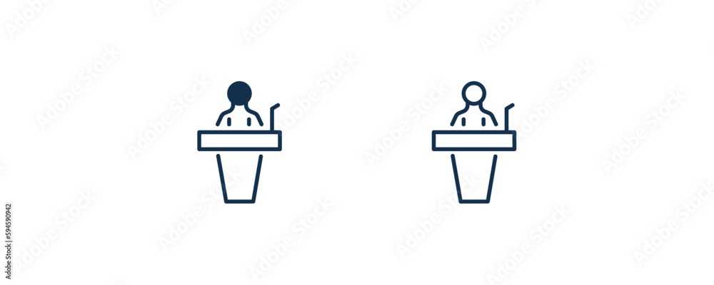 stick man speech icon. Outline and filled stick man speech icon from ...