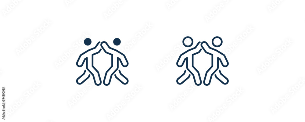 two friends icon. Outline and filled two friends icon from behavior and ...