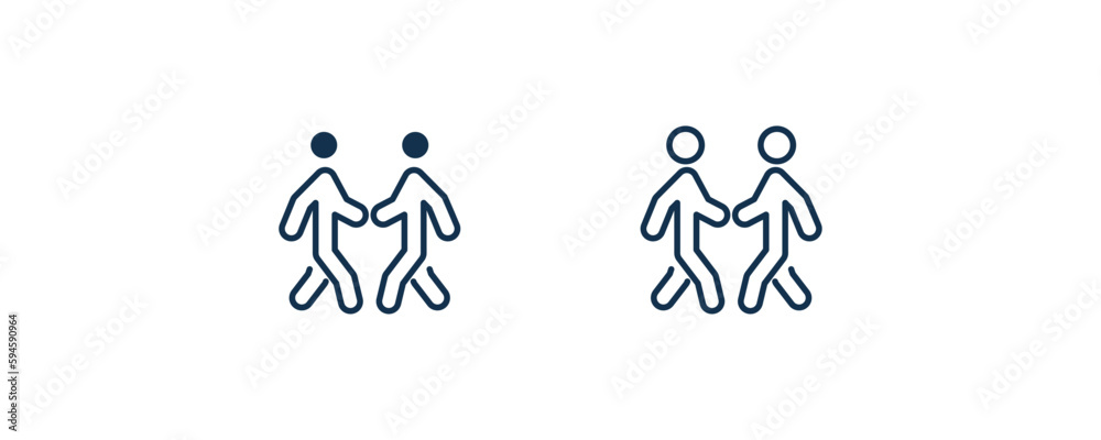 two men meeting icon. Outline and filled two men meeting icon from ...