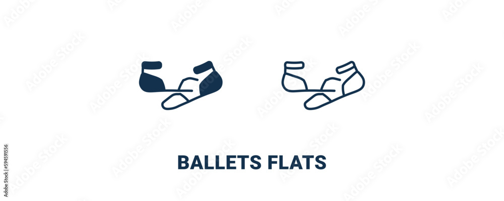 ballets flats icon. Outline and filled ballets flats icon from clothes ...