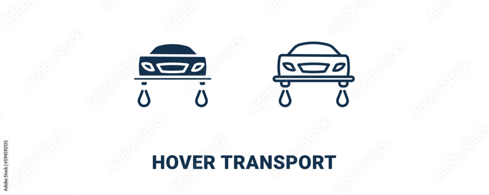 hover transport icon. Outline and filled hover transport icon from ai ...