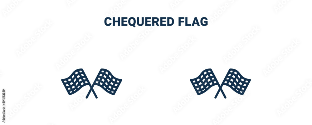 chequered flag icon. Outline and filled chequered flag icon from sport ...