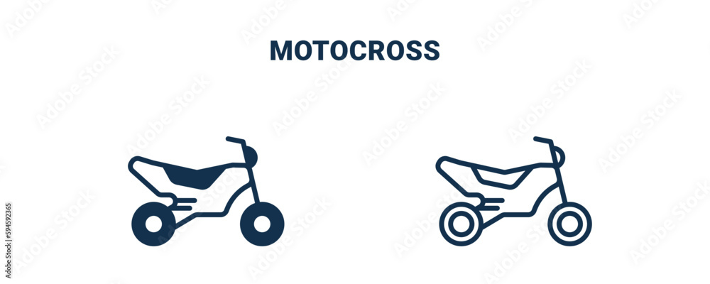motocross icon. Outline and filled motocross icon from sport and games ...
